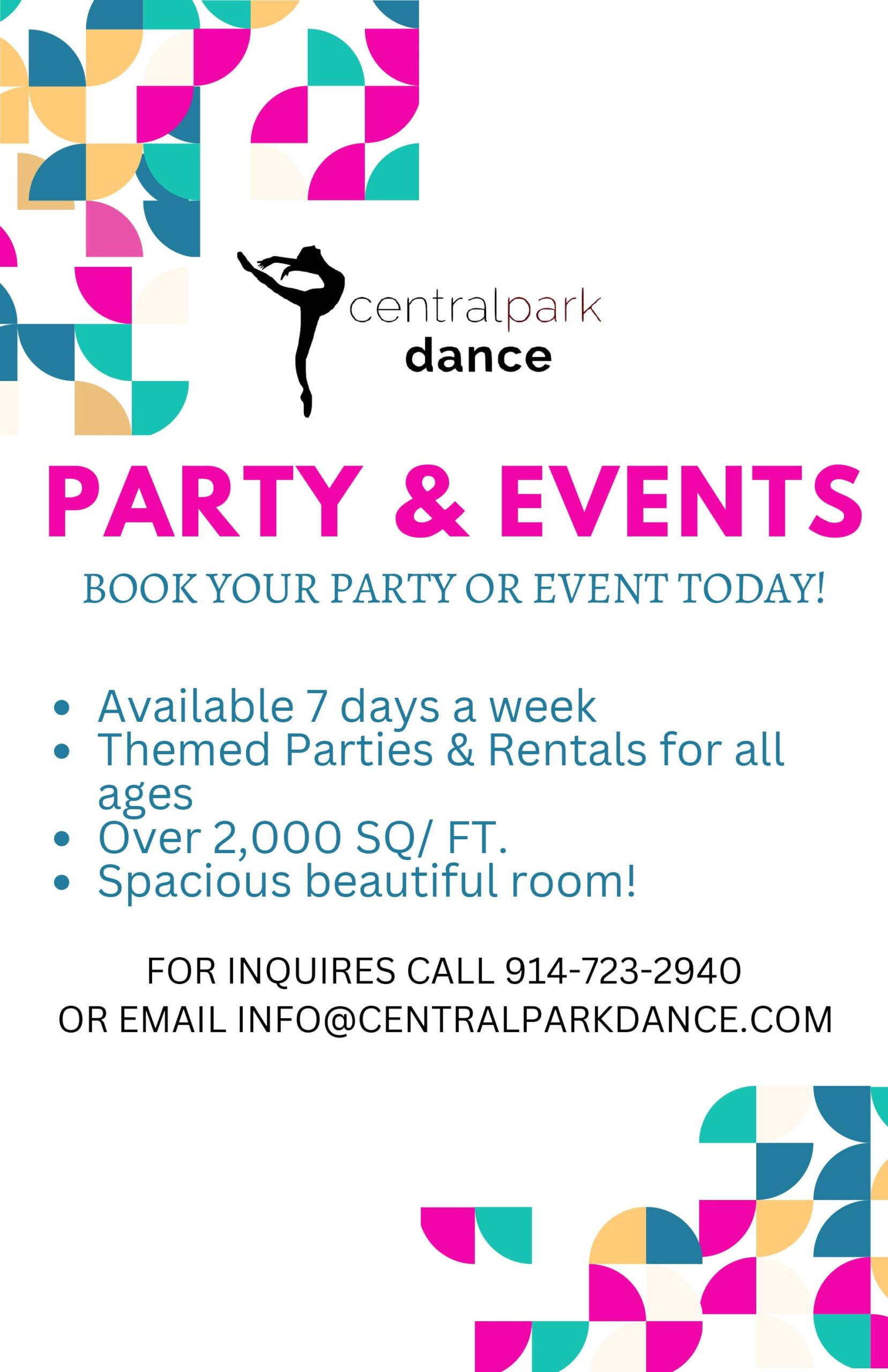 Party & Events - Central Park Dance